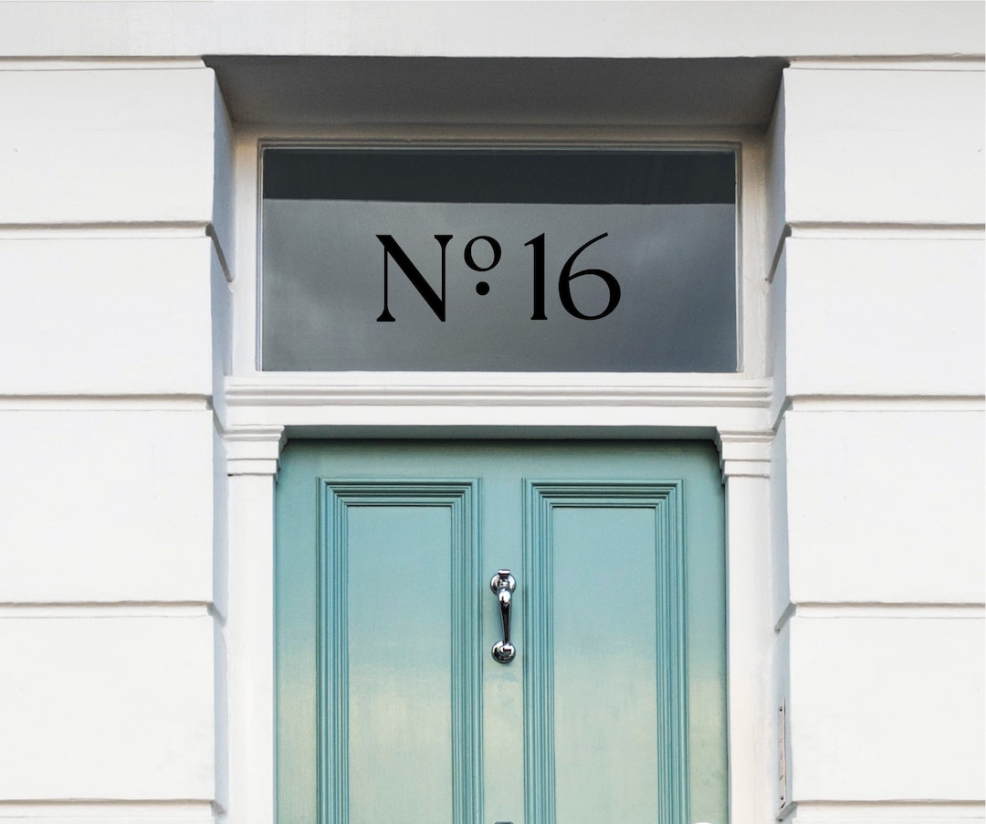 Premium Black Elegant Fanlight Door Number, Black Transom House Number ...
