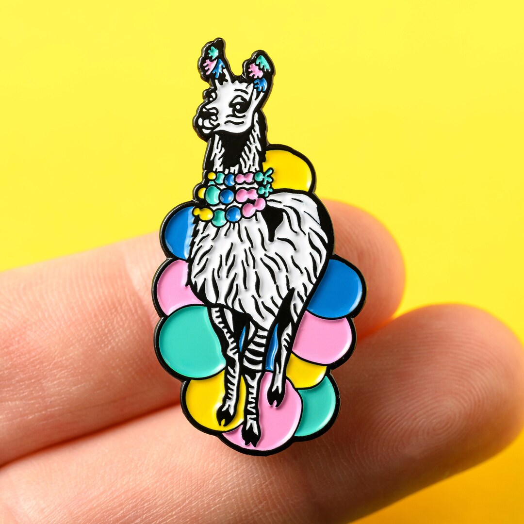 Pom Pom Lama Enamel Pin, Cute Alpaca Pin, Perfect Gift, Gift Pins, Lama ...
