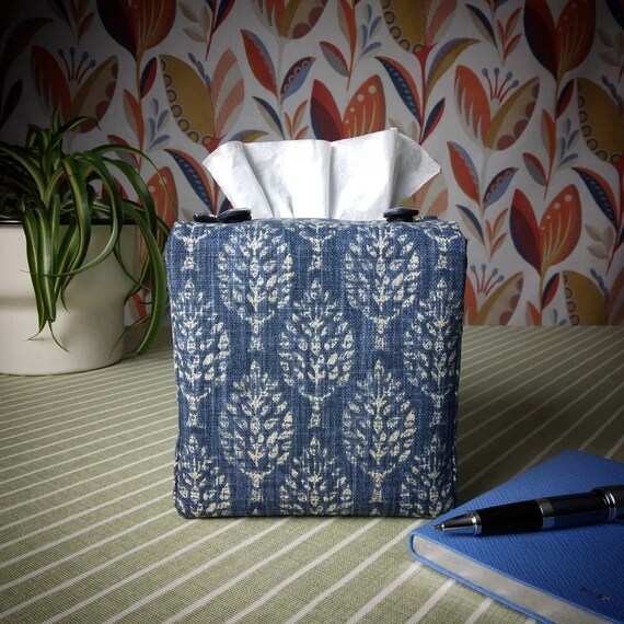 Poplar Trees on Blue Cube Fabric Tissue Box Cover - Etsy