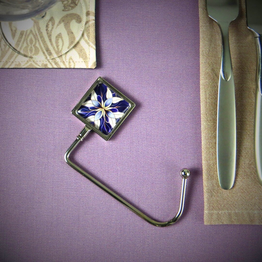 Handbag Hook / Purse Hanger / Table Top Accessory Hanger - Floral ...