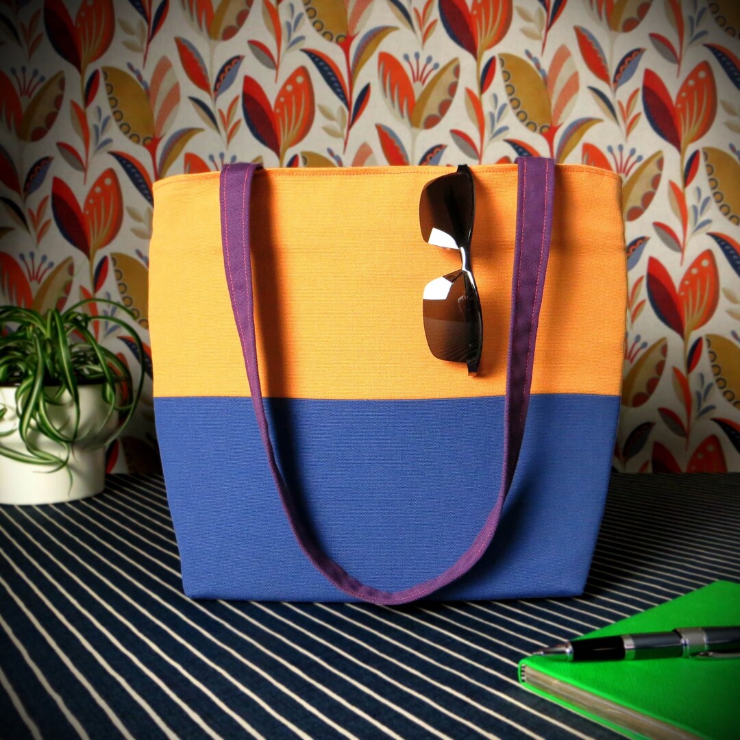 Multi Colour Combination B Large Handmade Cotton Tote Bag / Reusable ...