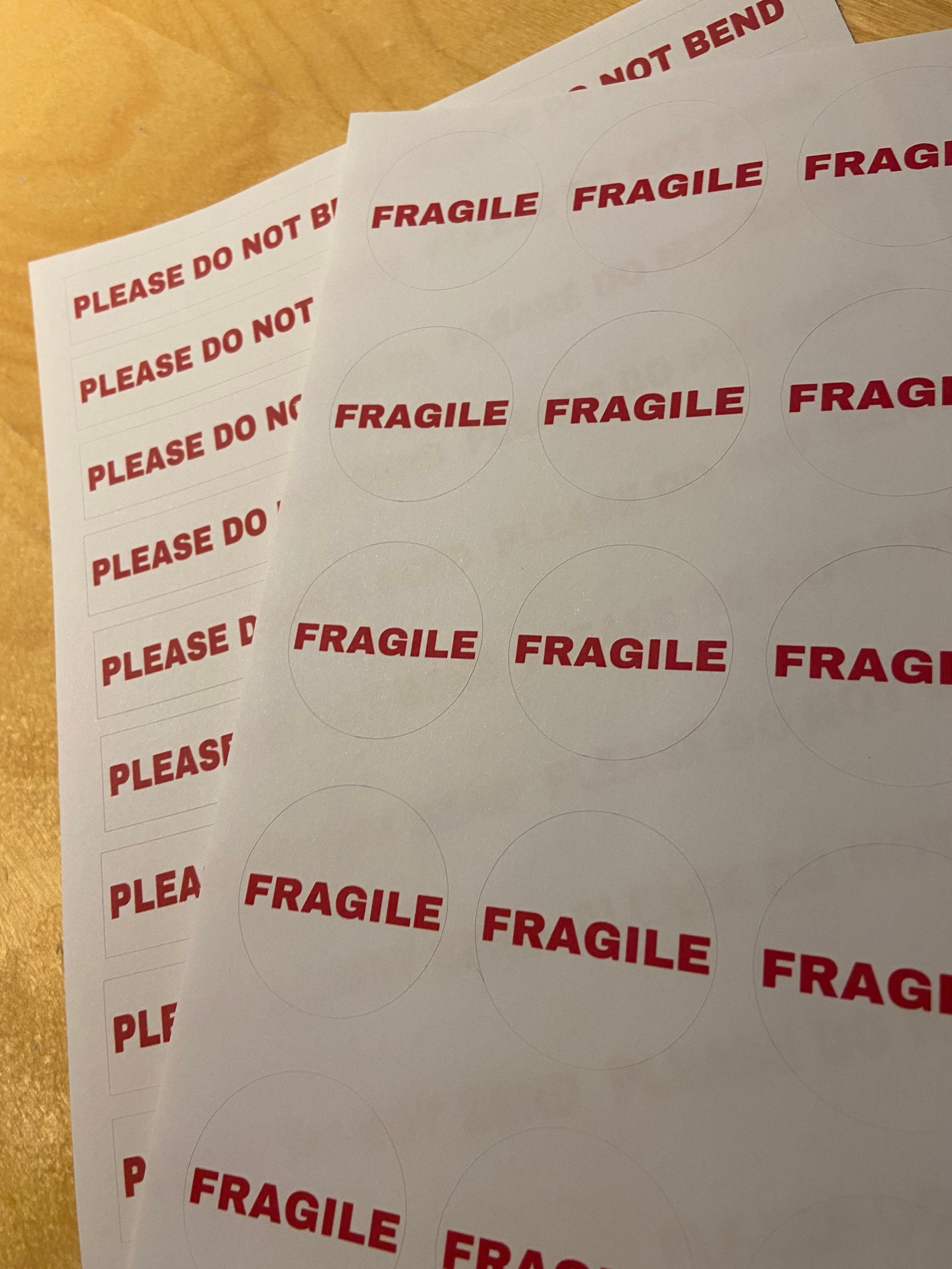 Fragile Stickers, Please Do Not Bend Stickers, Postage Stickers - Etsy