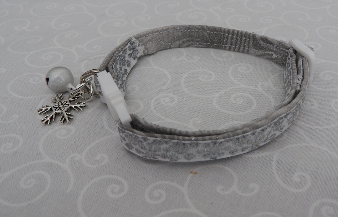 Cat Collar JANUARY COLLAR of the MONTH Sliver Snowflakes - Etsy
