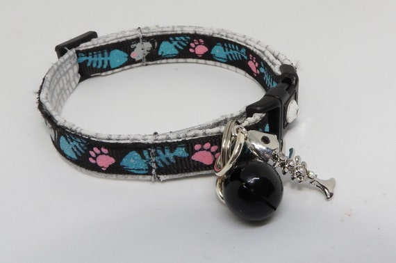 Cat Collar Fishbone Kitty Adult Cat Collar - Etsy