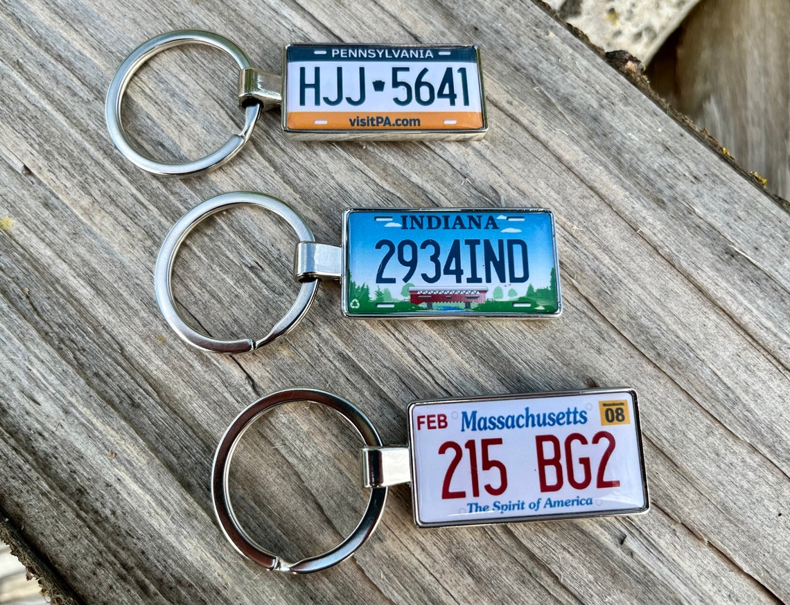 Car USA License Plate Keychain Custom Car Keychain License Plate ...