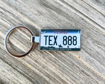 Texas License Plate Keychain - Etsy