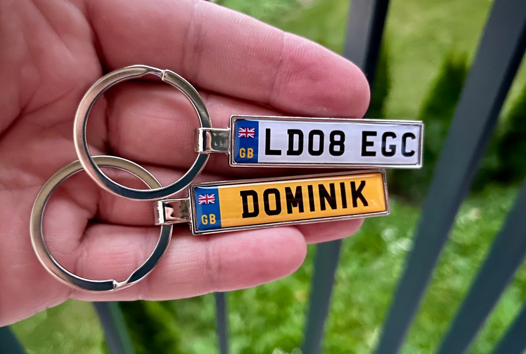 Number Pendant, Number Plate Keyring,custom England License Plate ...