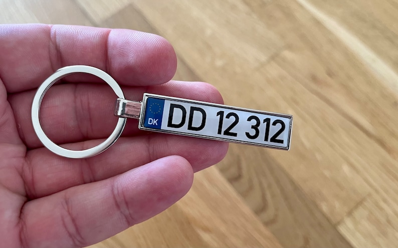 Personalized Denmark Number Plate Keyring Danmark Keychain - Etsy