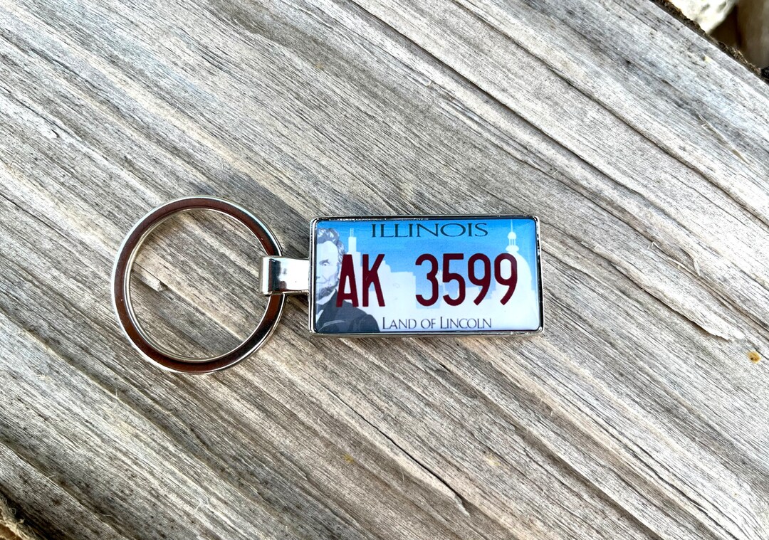 Custom Illinois License Plate Keyring, Illinois License Plate, Land of ...