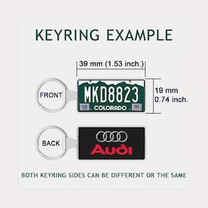 Custom License Plate Keychain - Personalized Mini Number Plate Keyring ...