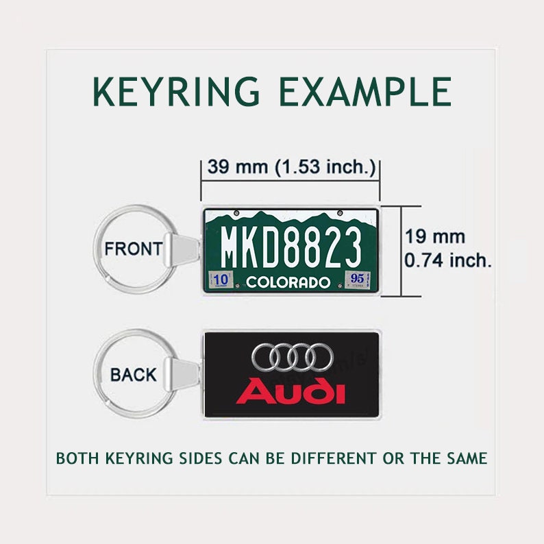 Custom License Plate Keychain - Personalized Mini Number Plate Keyring ...