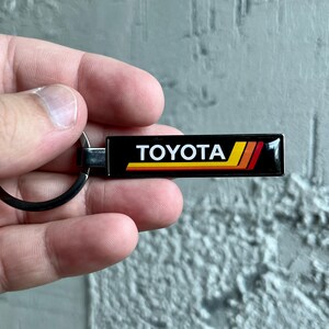 Toyota Vintage 80s Logo Custom Die-cut Car Keyring, TOYOTA TRD Truck ...