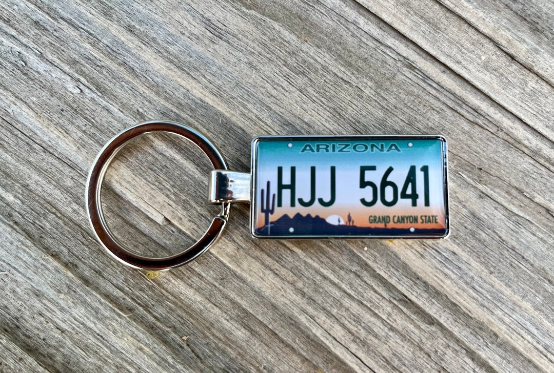 Arizona License Plate Keychain, Custom Personalized Arizona Number ...