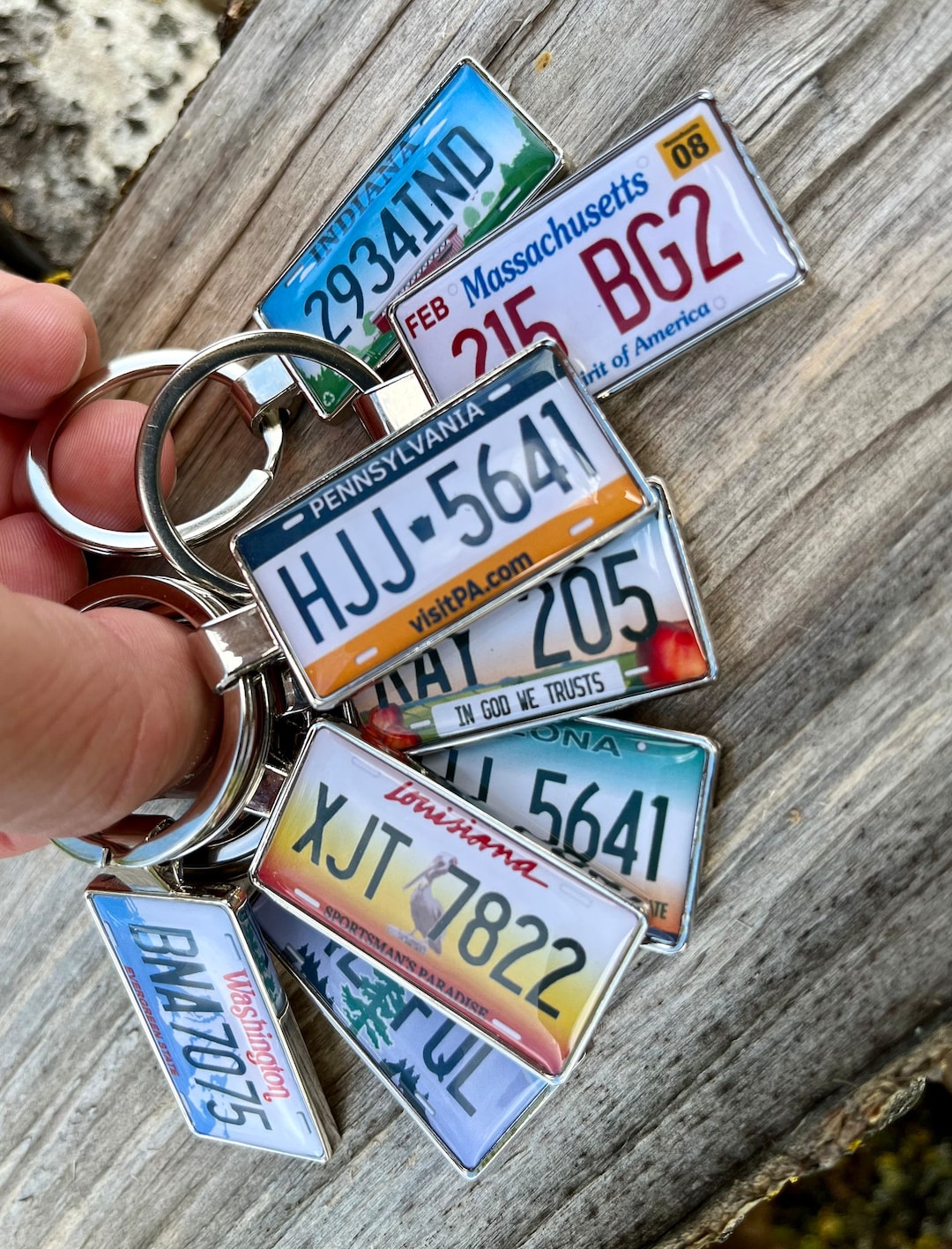 USA Number Plate Keyring, Custom Made License Plate Keyring, Perfect ...