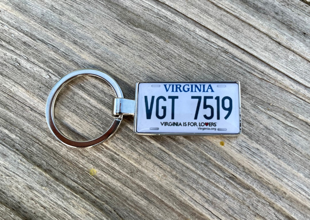 Virginia License Plate Keyring, Virginia Custom License Plate Keychain ...