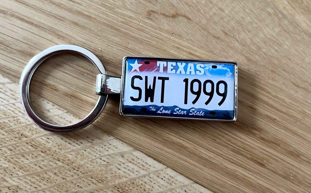 Texas License Plate Keychain, Custom Texas Number Plate Keychain, Texas ...