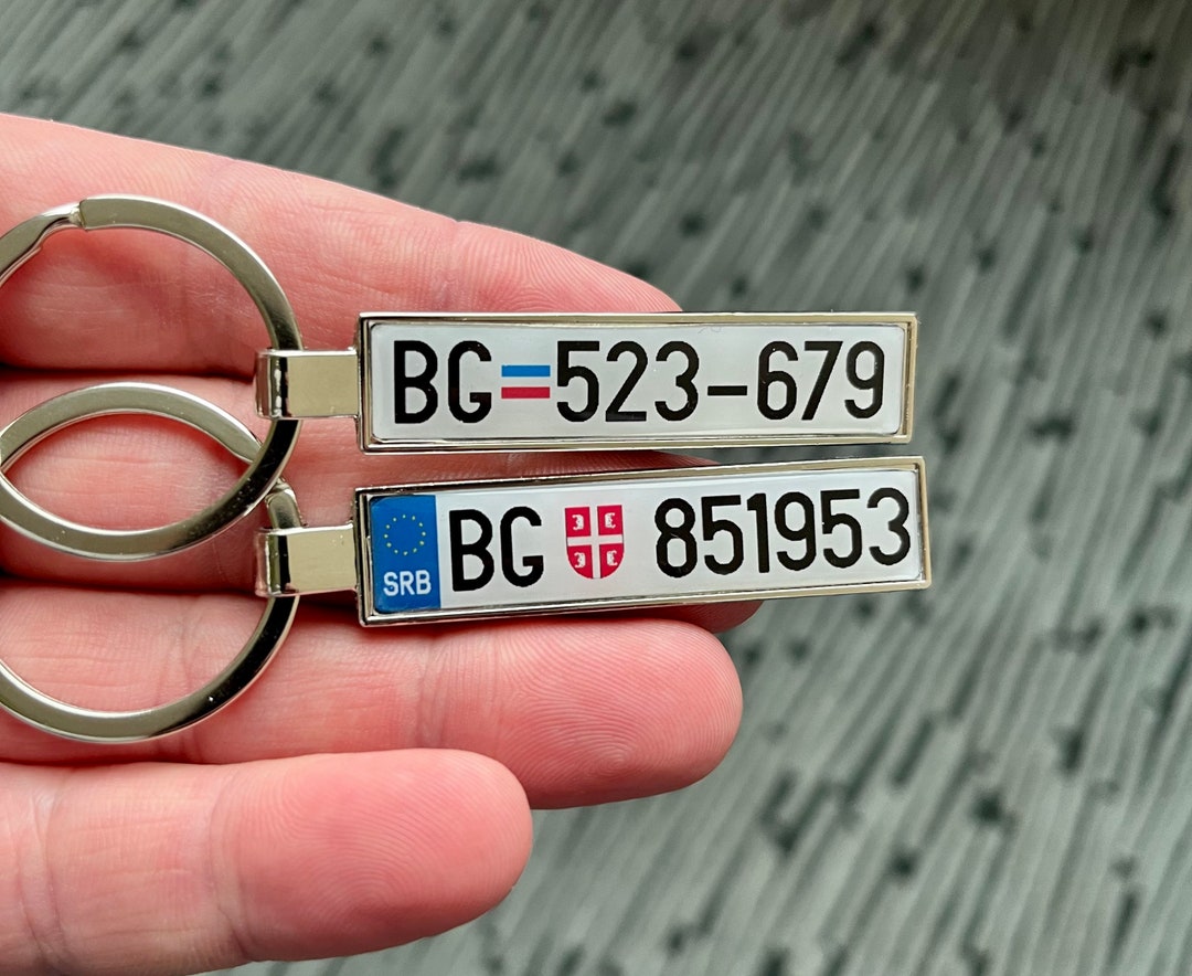 Personalized Serbia Number Plate Keychain: Custom Car Keyring - Etsy