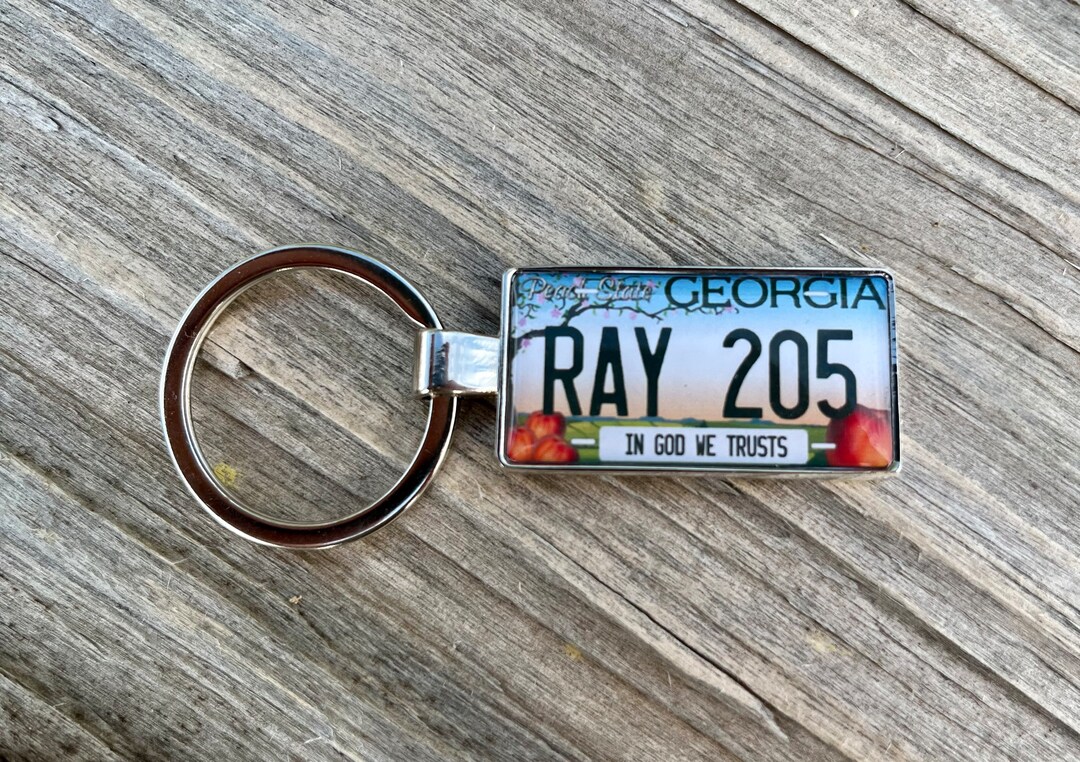 Georgia License Plate Keyring, Custom Personalized Georgia Number Plate ...