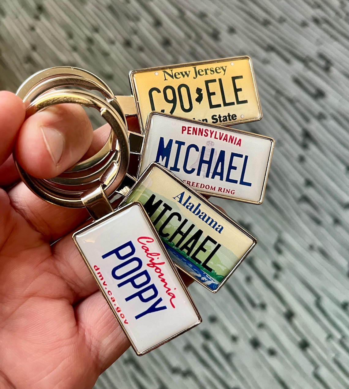 Car USA License Plate Keychain Custom Car Keychain License Plate ...