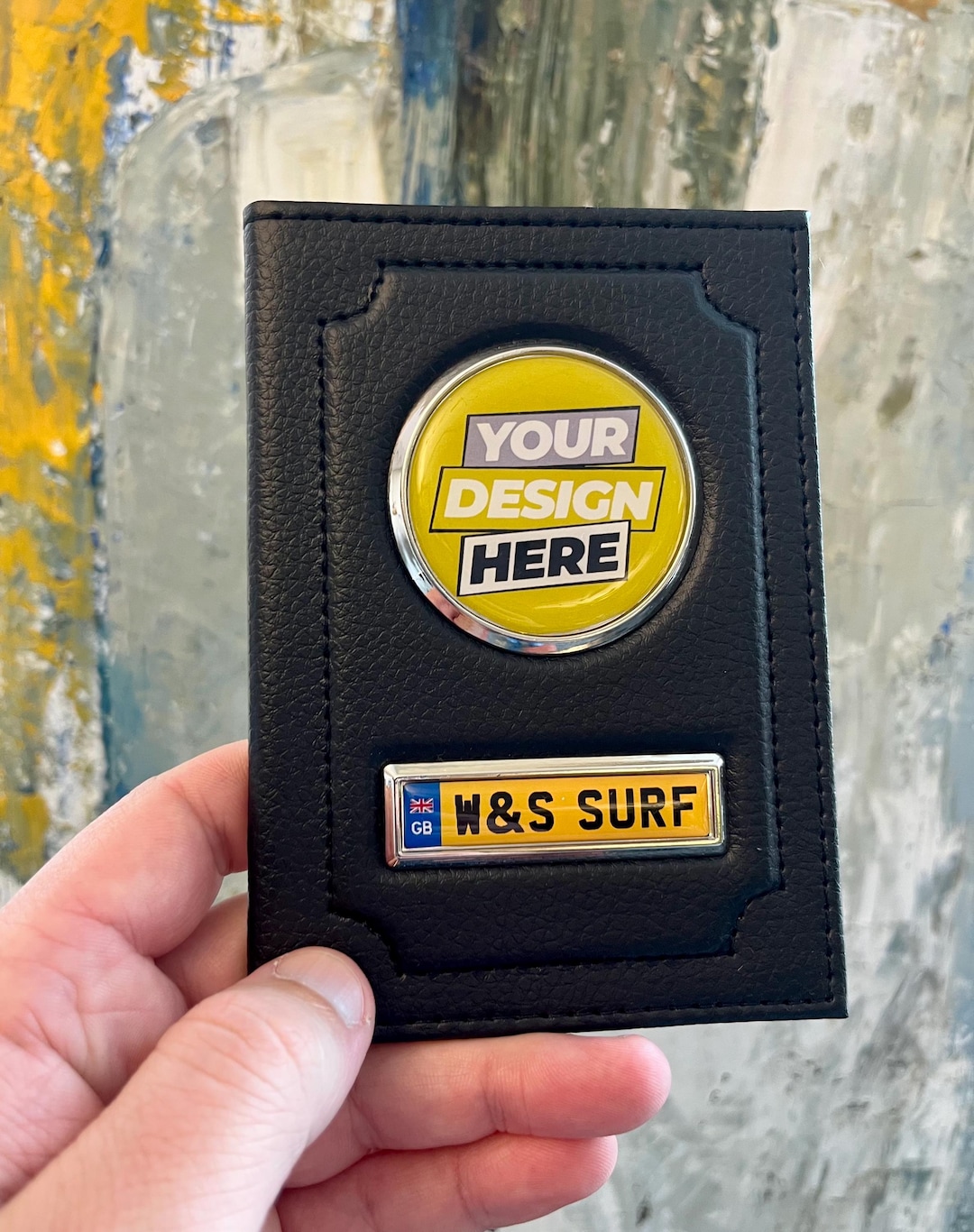 Custom Leather Car Documents Wallet, Document Cover With Any Photo, Personalised Document Case ...