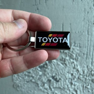 Toyota Vintage 80s Logo Custom Die-cut Car Keyring, TOYOTA TRD Truck ...