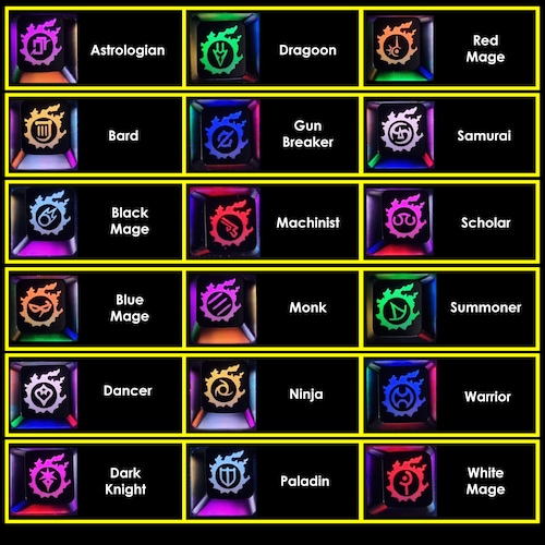 FFXIV Keycap Set Final Fantasy Jobs Symbols - Etsy