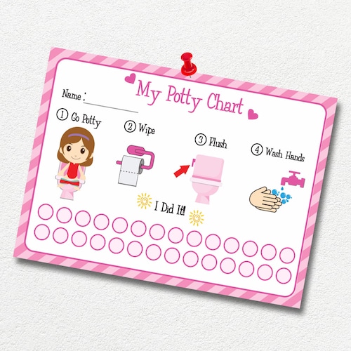 Potty Training Chart for Boy Bathroom Sticker Chart Toddler - Etsy