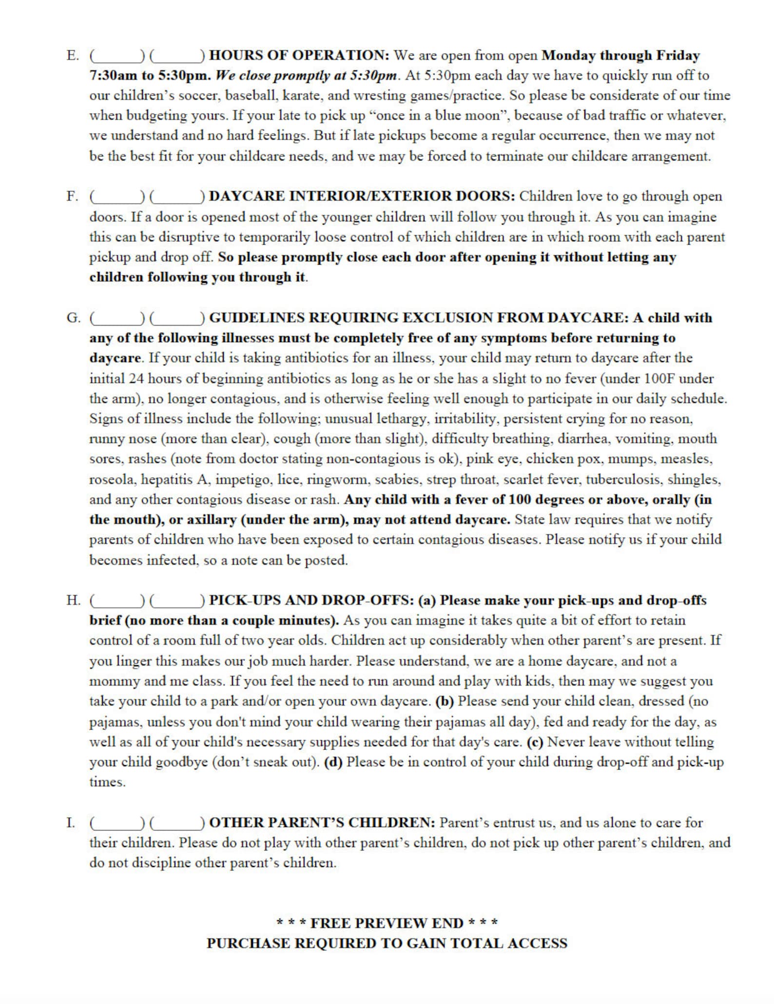 Daycare Contract: Fully Editable Child Care Enrollment Contract | PDF ...