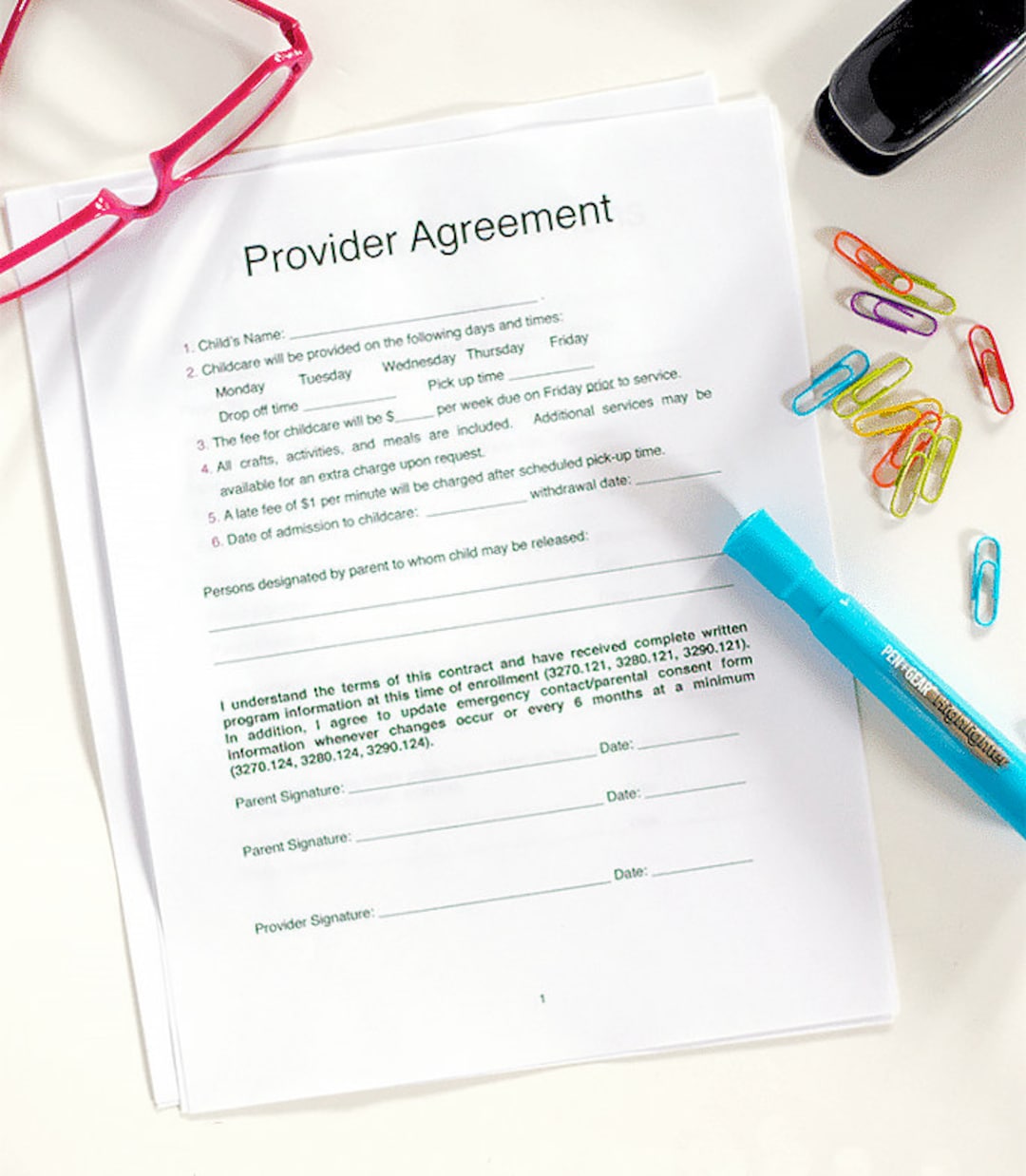 Daycare Contract: Fully Editable Child Care Enrollment Contract | PDF ...