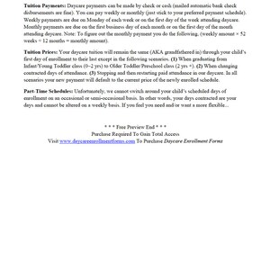 Daycare Enrollment Forms Packet: Fully Editable Child Care Registration ...