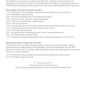 Daycare Enrollment Forms Packet: Fully Editable Child Care Registration ...