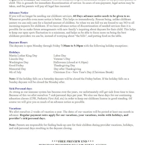 Daycare Parent Handbook: Fully Editable | PDF, Microsoft Word, & Text ...
