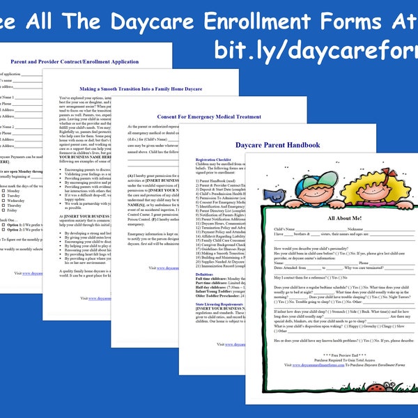 Daycare Forms - Etsy