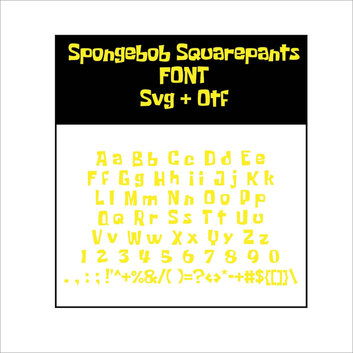 Spongebob Font Svg Spongebob Squarepants Svg Spongebob Cricut | Etsy