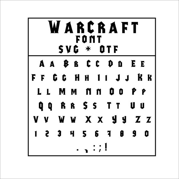 Warcraft Font Svg Wow Alphabet World of warcraft Orc Alphabet | Etsy