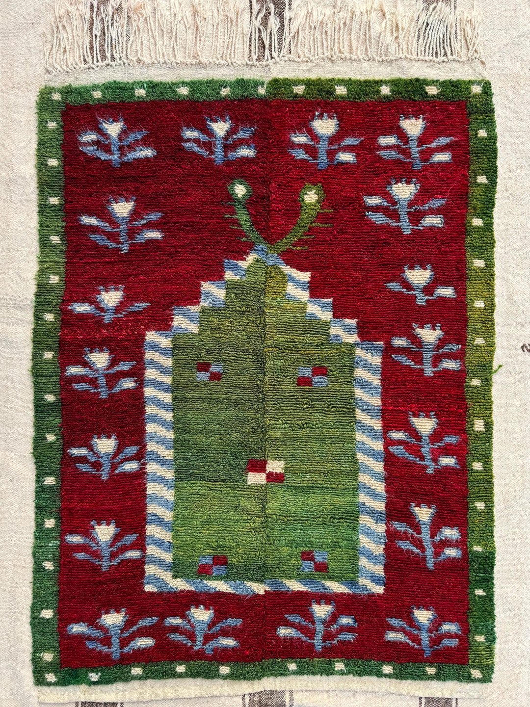 Vintage Shaggy Tulu Rug, Handmade Wool Tribal Rug, Anatolian Small ...