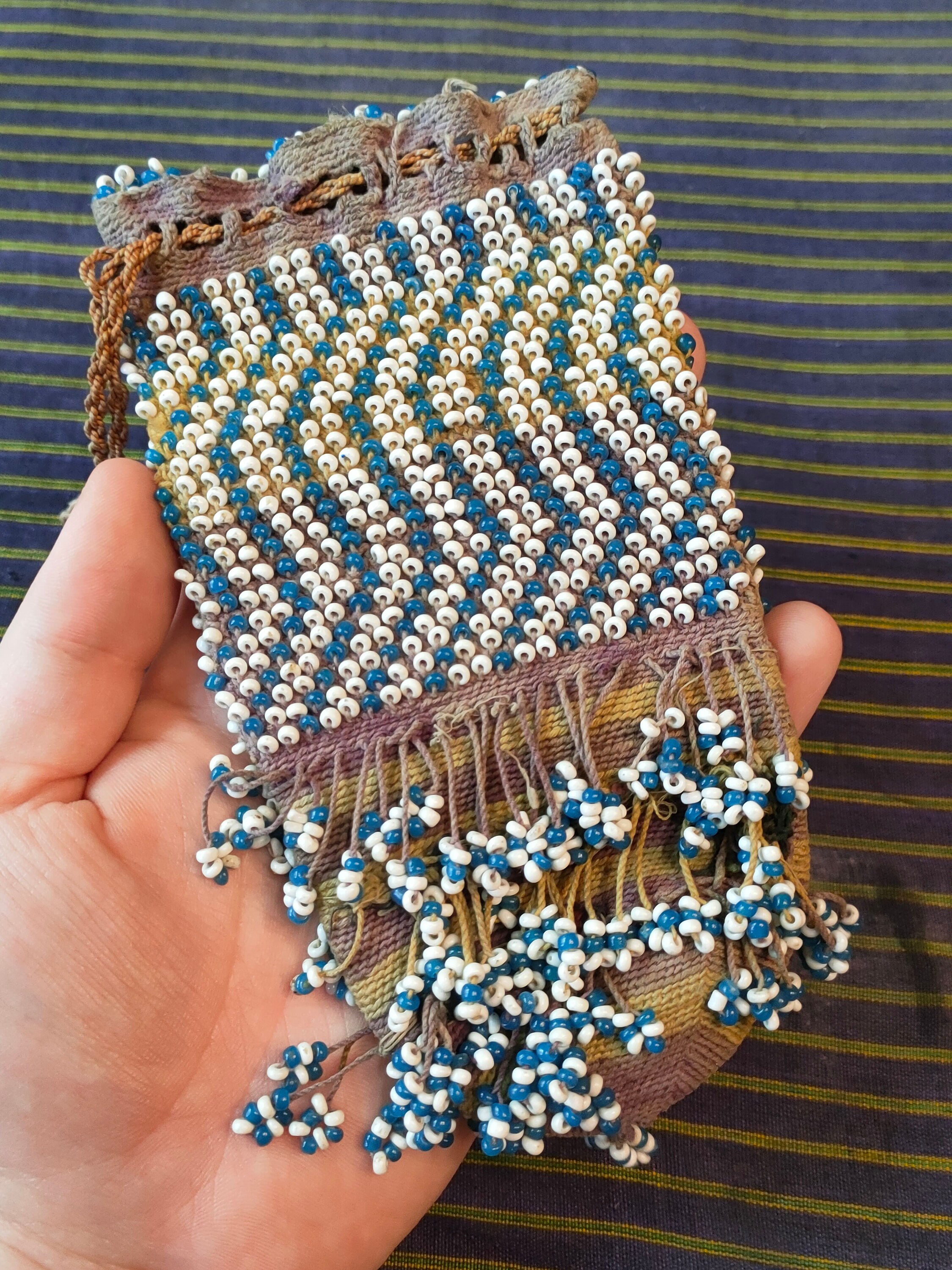 Antique Rare Beaded Pouch Handmade Beadwork Antique Purse Prison ...