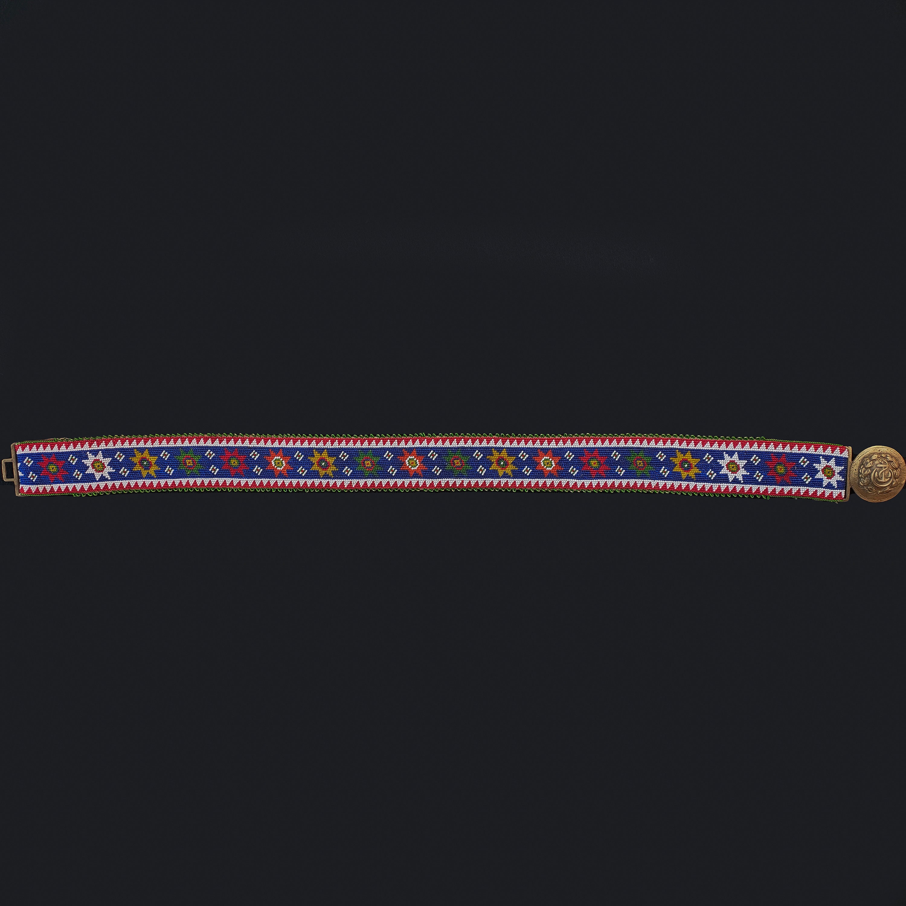 Antique Rare Beaded Belt Prison Beadwork Belt Glass Beaded Floral Belt ...