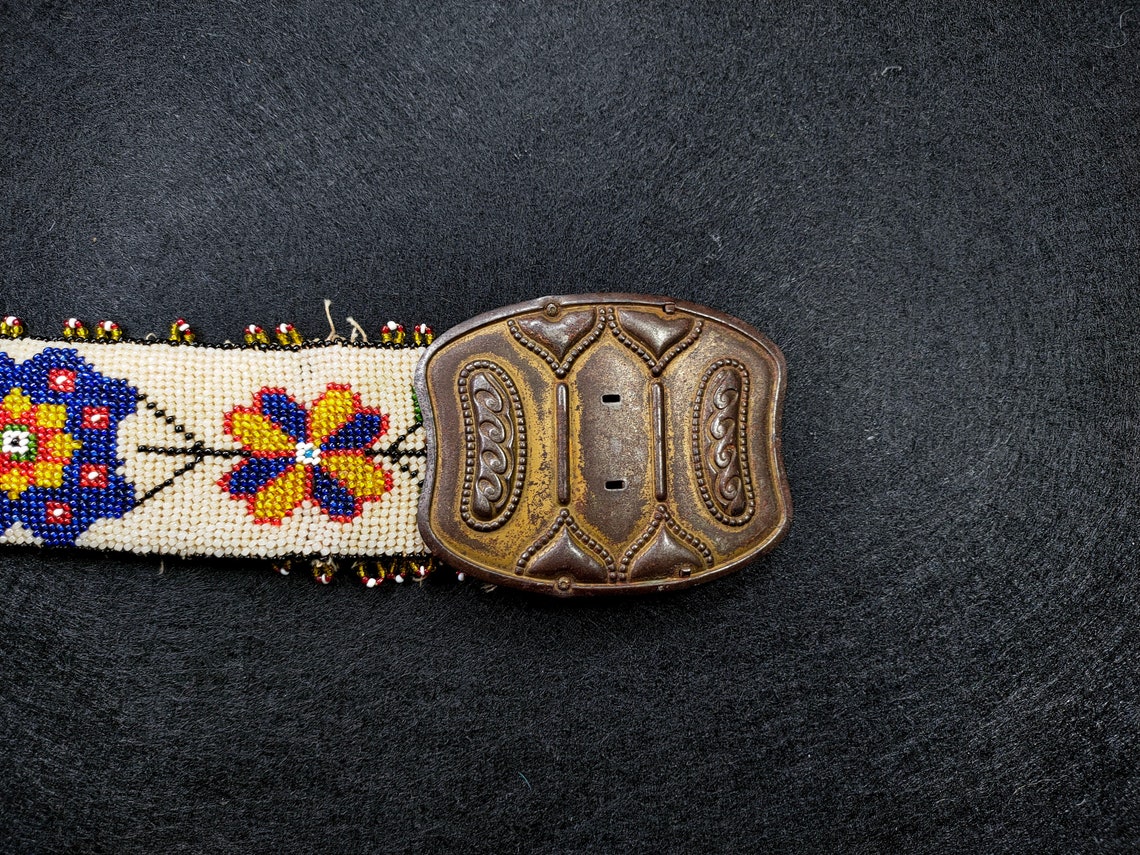 Antique Beaded Belt Prison Beadwork Belt Glass Beaded - Etsy