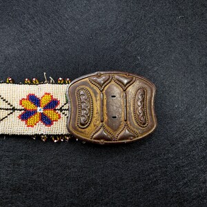 Antique Beaded Belt | Prison Beadwork Belt | Glass Beaded Floral Belt ...