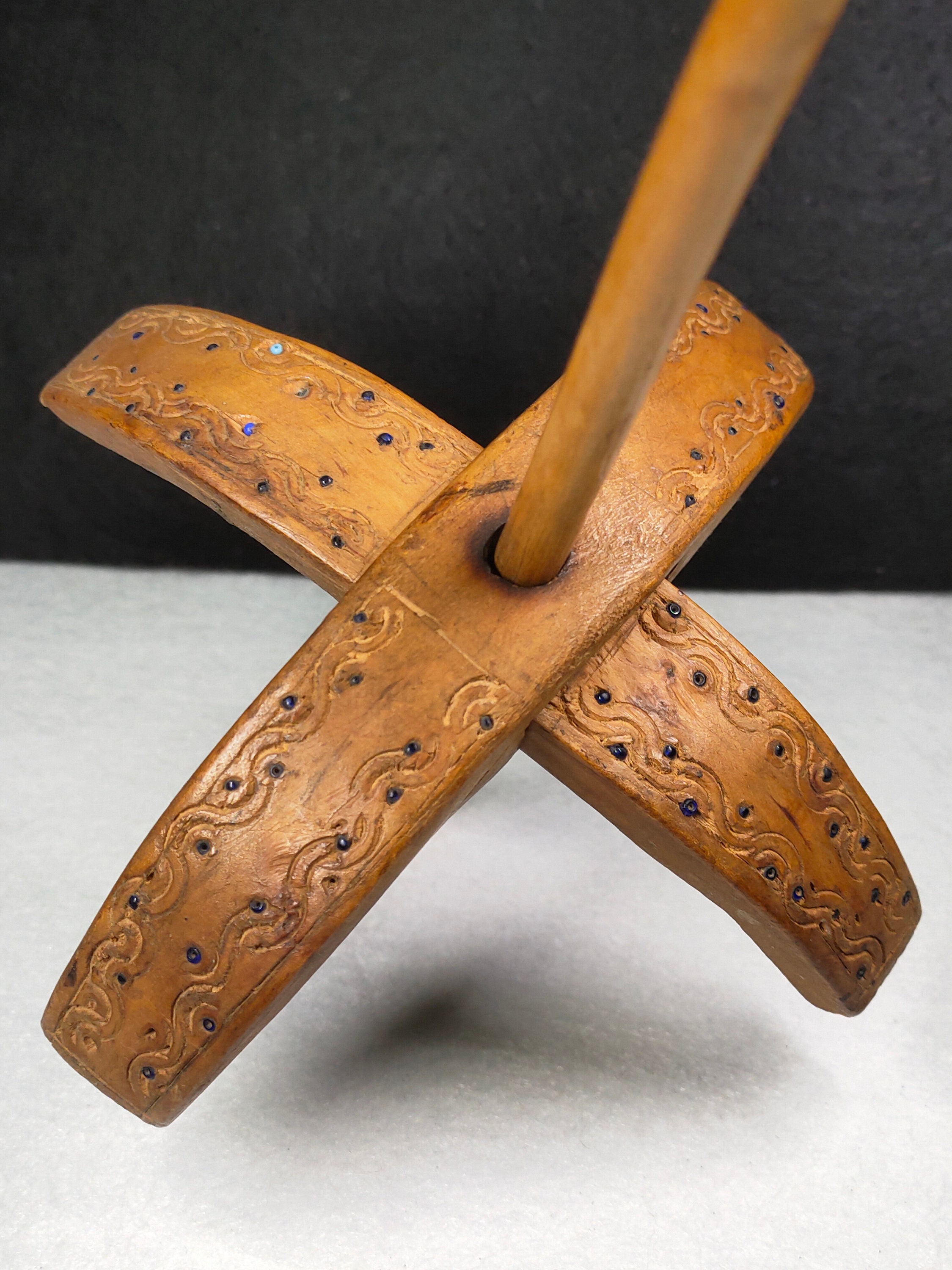 Antique Beaded Turkish Spinning Tool Handmade Turkish Drop Spindle Hand ...