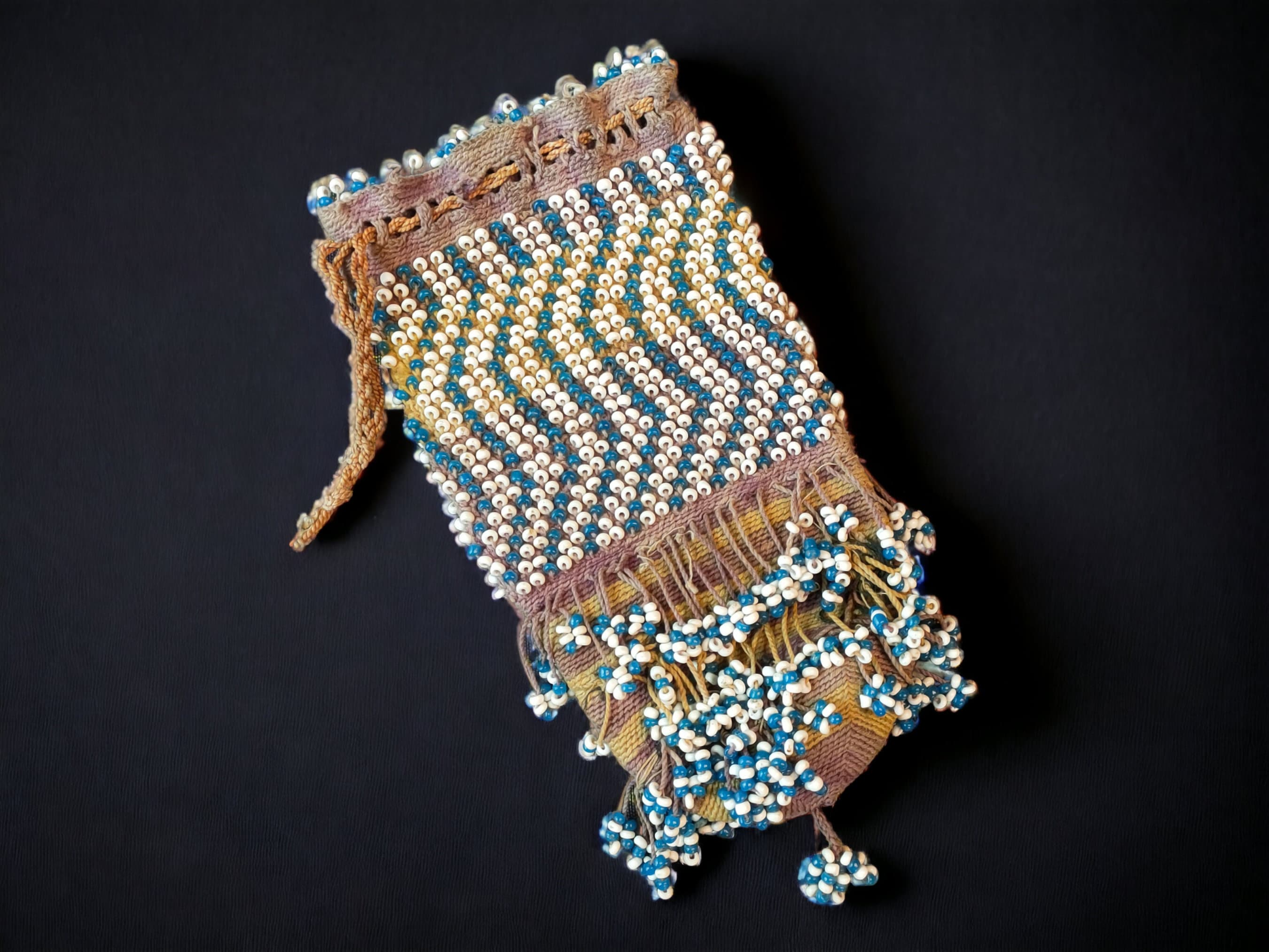 Antique Rare Beaded Pouch Handmade Beadwork Antique Purse Prison ...