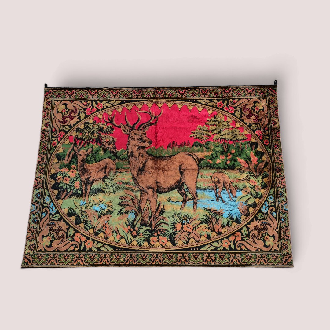 Deer and Gazelles Decorative Vintage Tapestry | Turkish Wall Decor ...