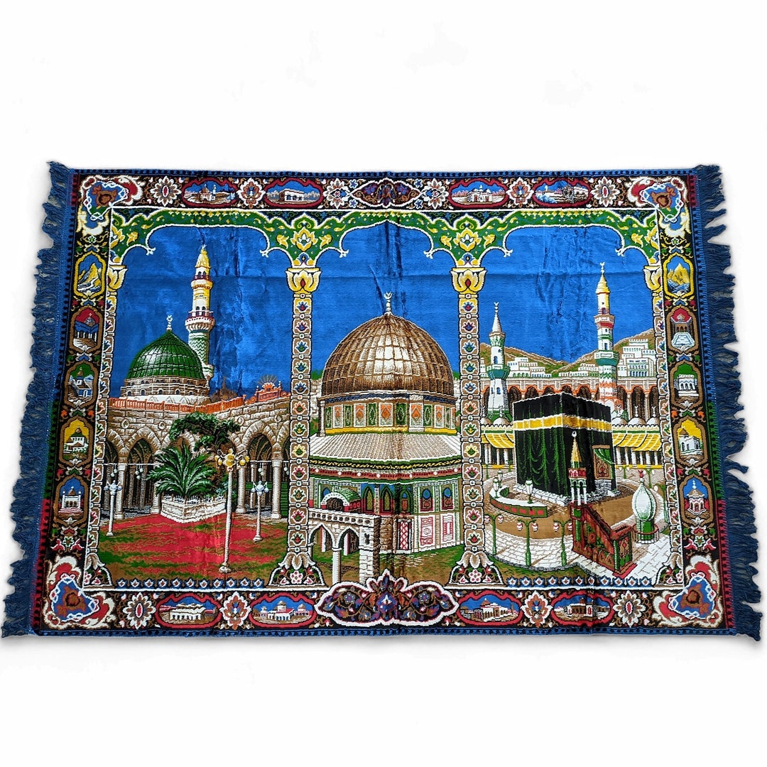 Vintage Islamic-themed Tapestry Wall Hanging - 1970s Mecca Medina Kaaba ...