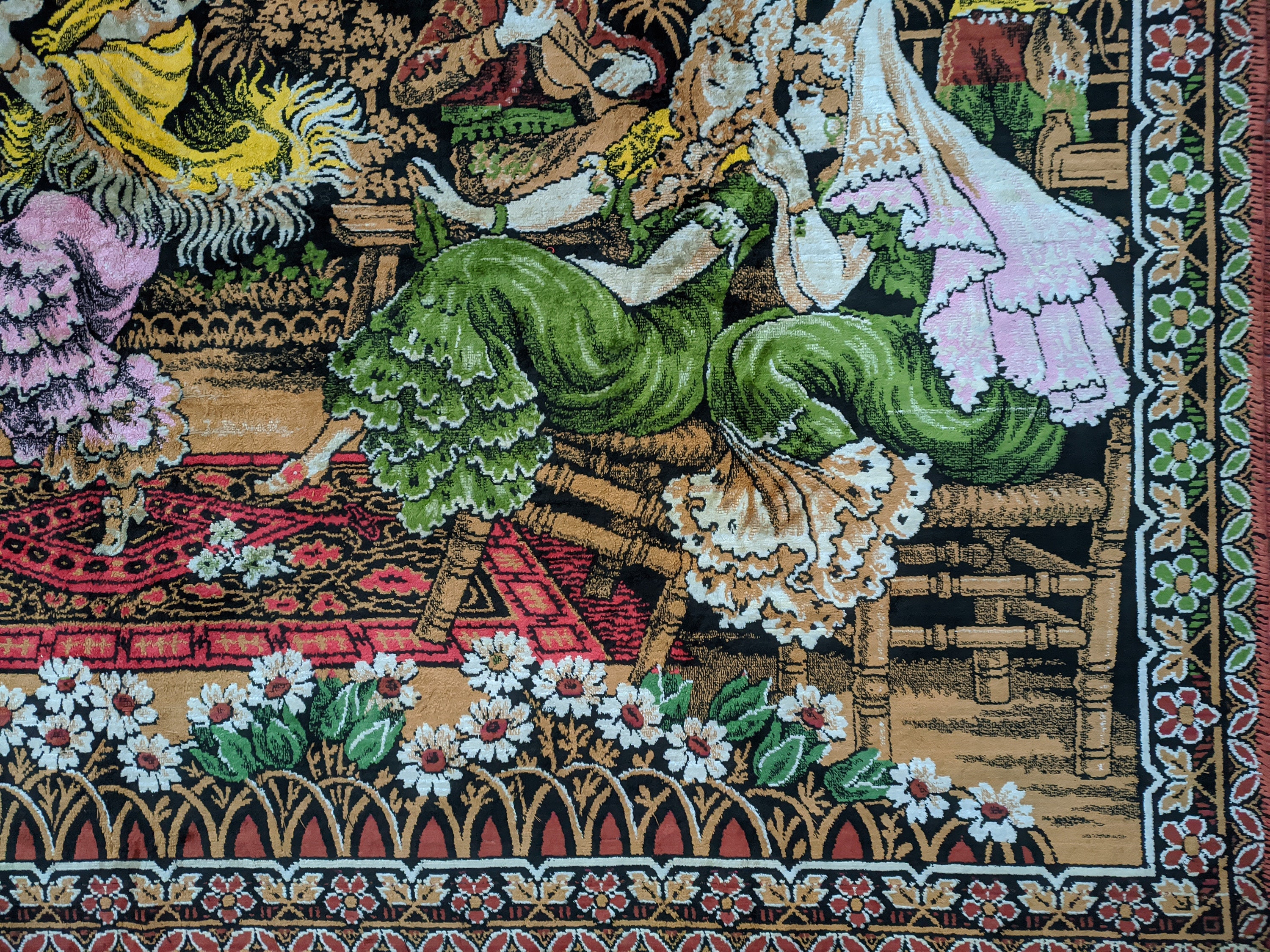 Vintage Rare Middle Eastern Dancer Scene Vintage Tapestry, Dance on Rug ...