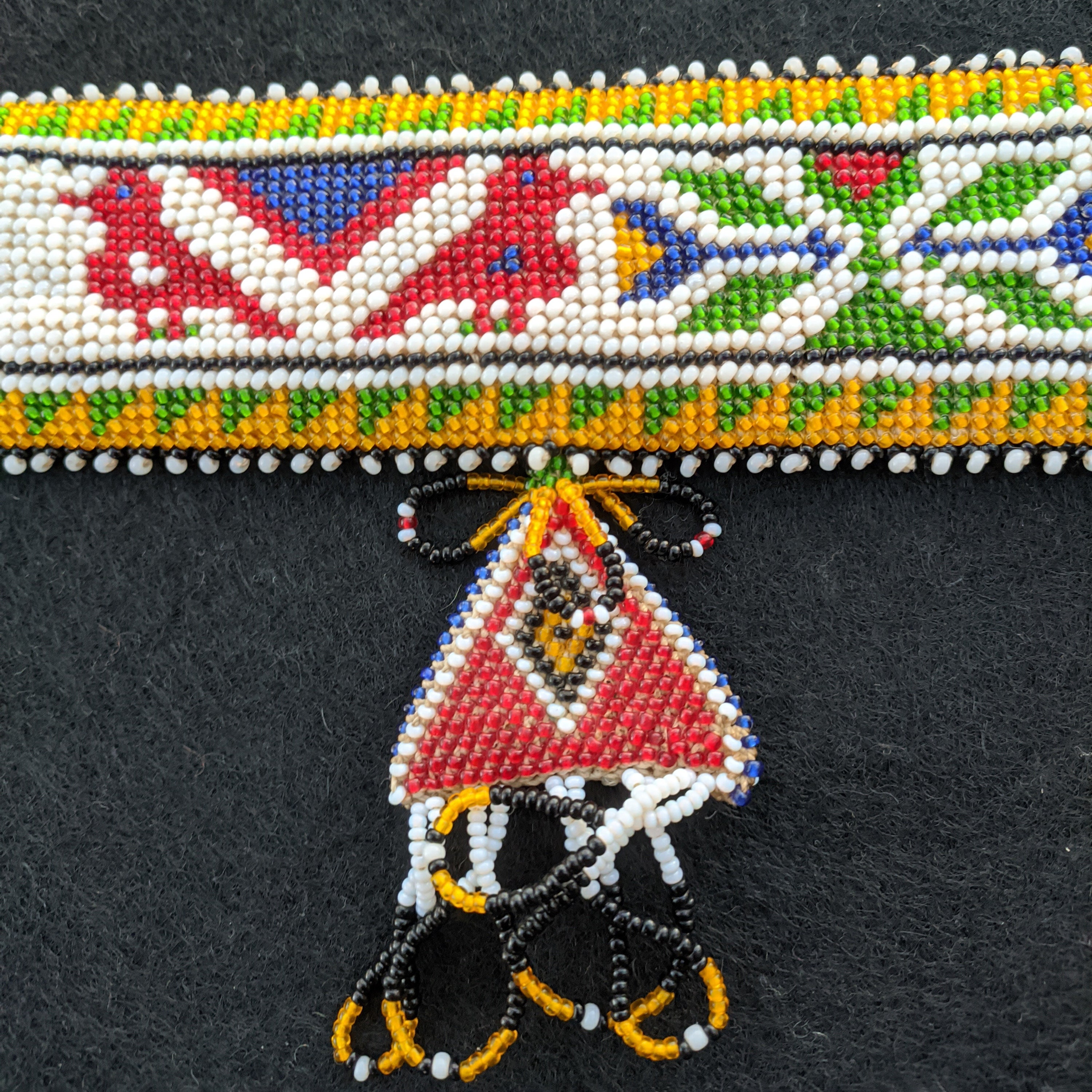 Vintage 1970s Beaded Belt Prison Beadwork Belt Glass Beaded Floral Belt ...