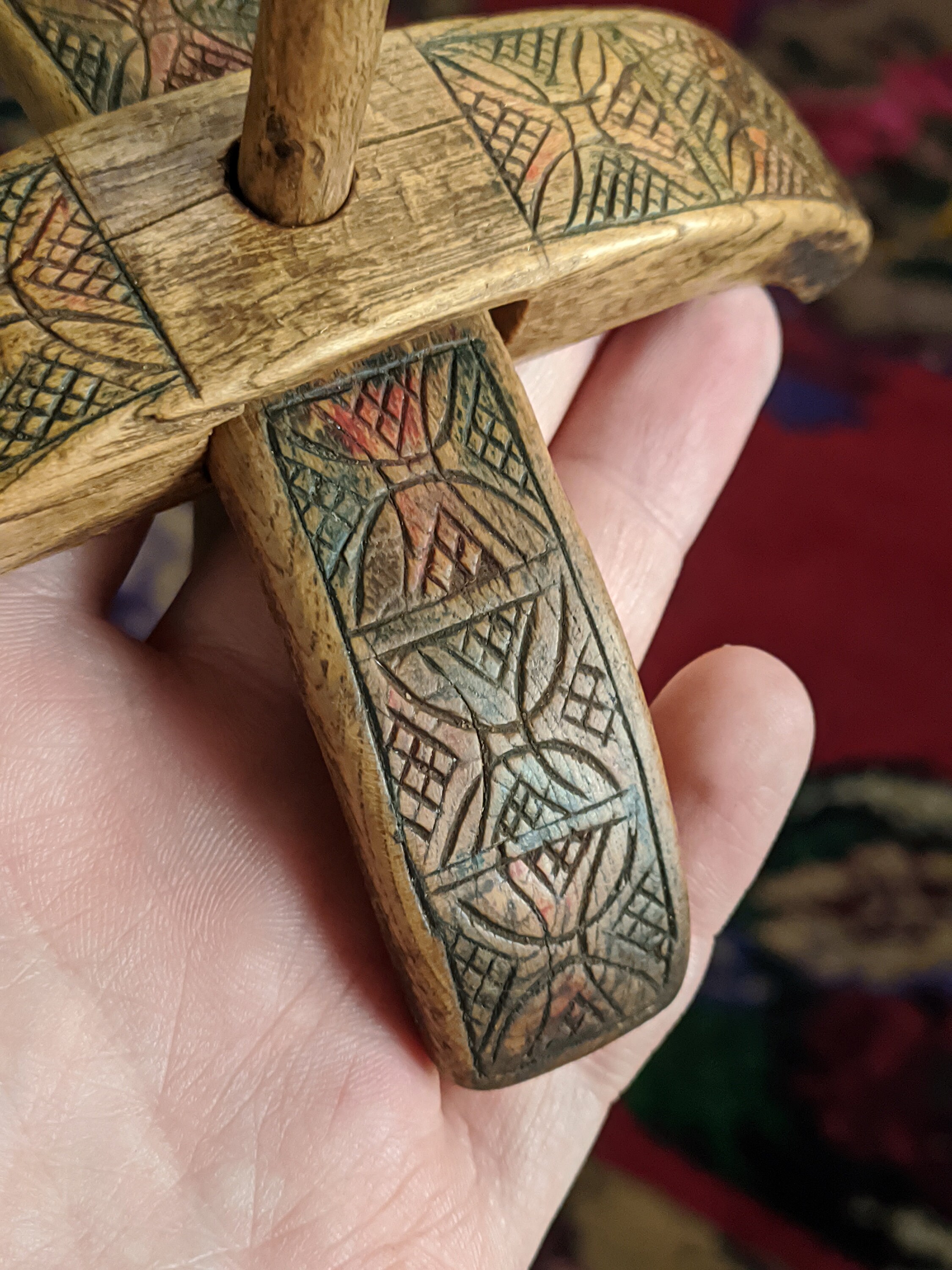 Antique Rare Turkish Spinning Tool Handmade Colored Turkish Drop ...