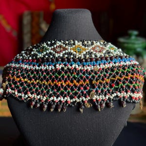 Antique Anatolian Tribal Beaded Collar - Ethnic Handmade Necklace ...