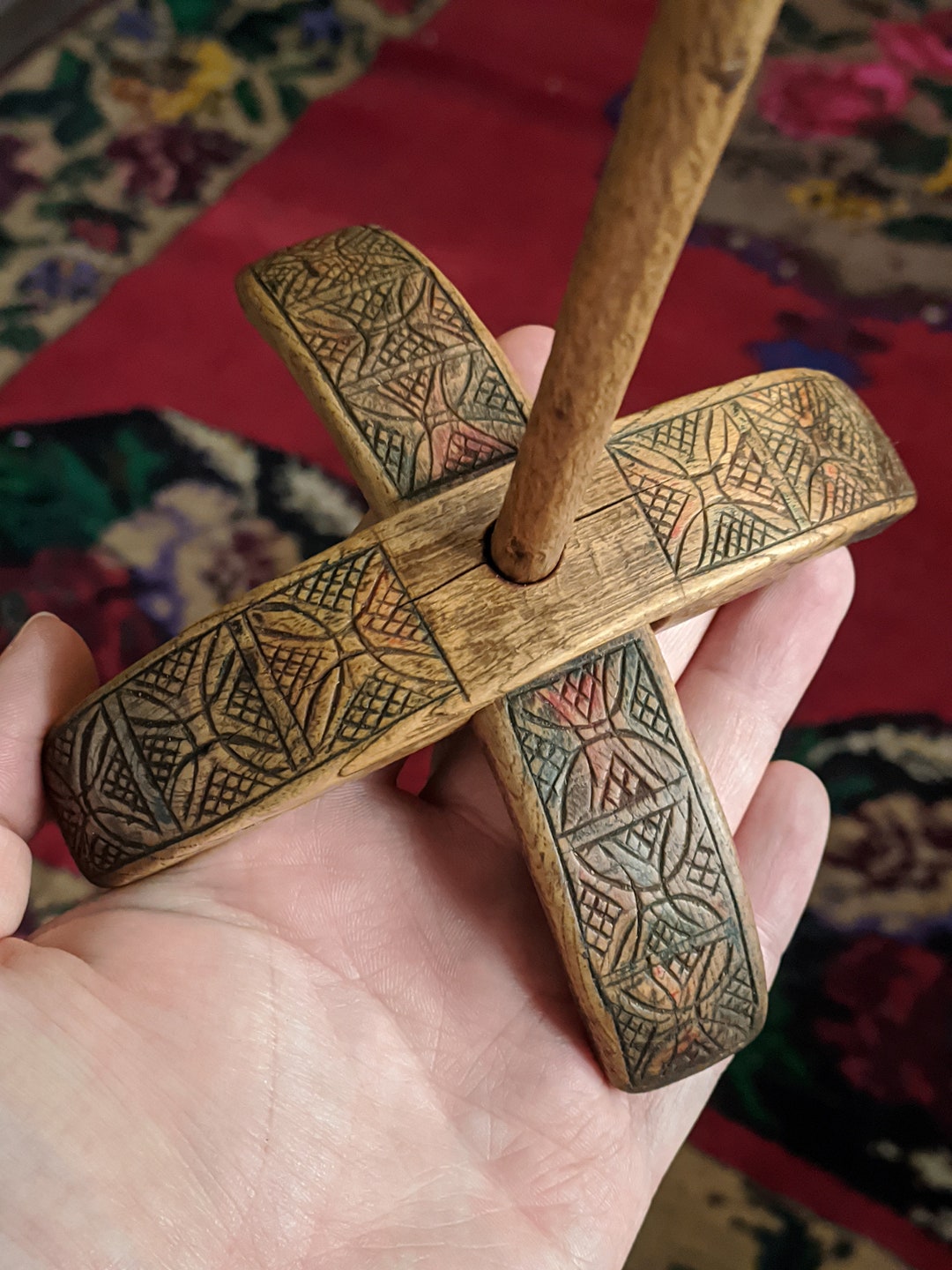 Antique Rare Turkish Spinning Tool - Handmade Colored Turkish Drop ...