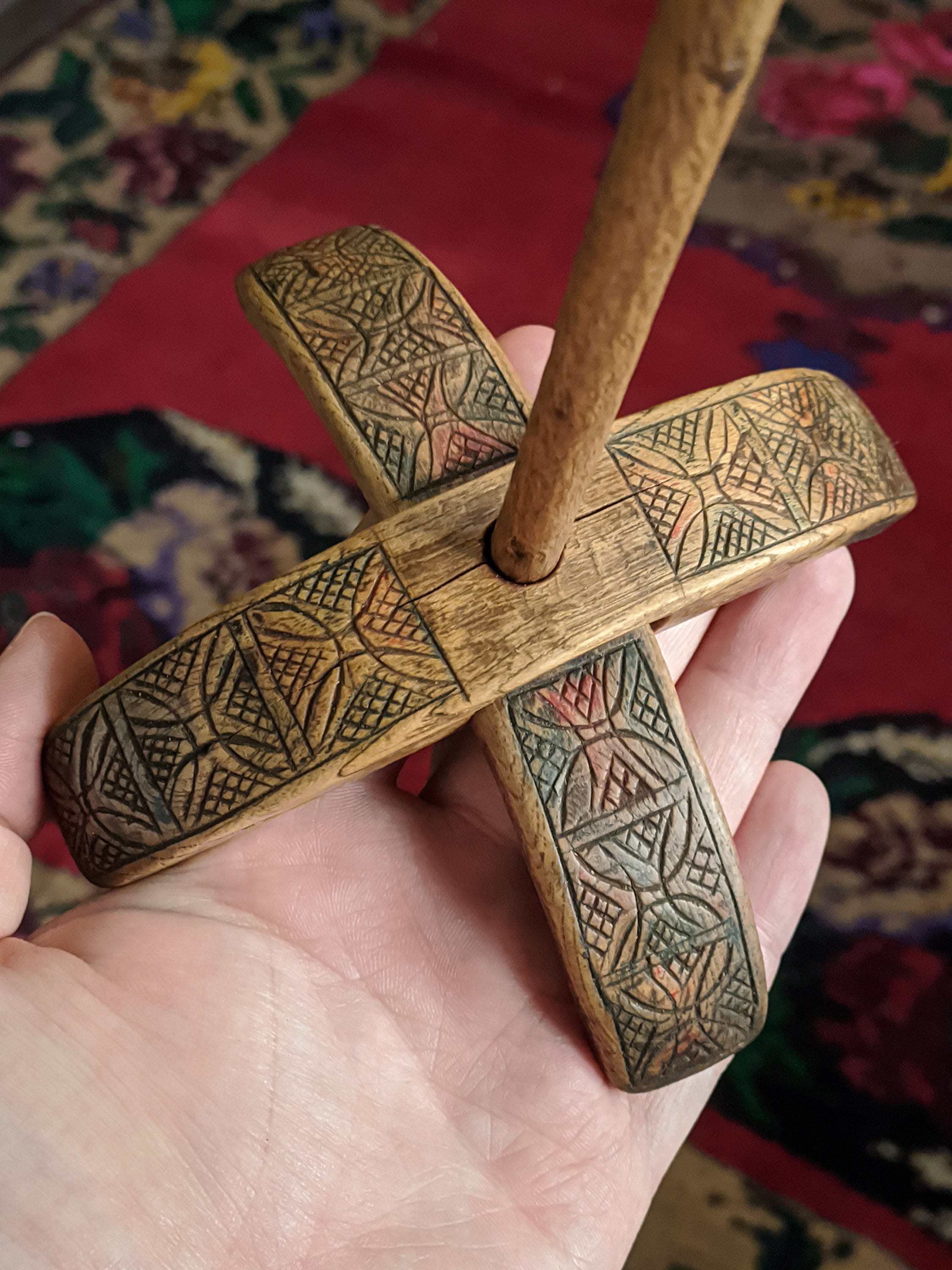 Antique Rare Turkish Spinning Tool Handmade Colored Turkish Drop ...